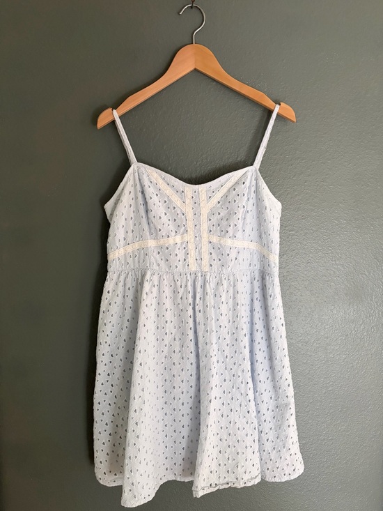 Divided | Dresses | Hm 0 Cotton Light Blue Lace Trim Eyelet Coastal ...